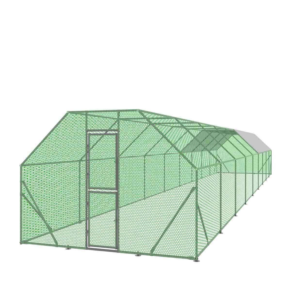 10' x 60' Wire Mesh Chicken Run Shelter Coop, Galvanized Steel, 600 Sq ...