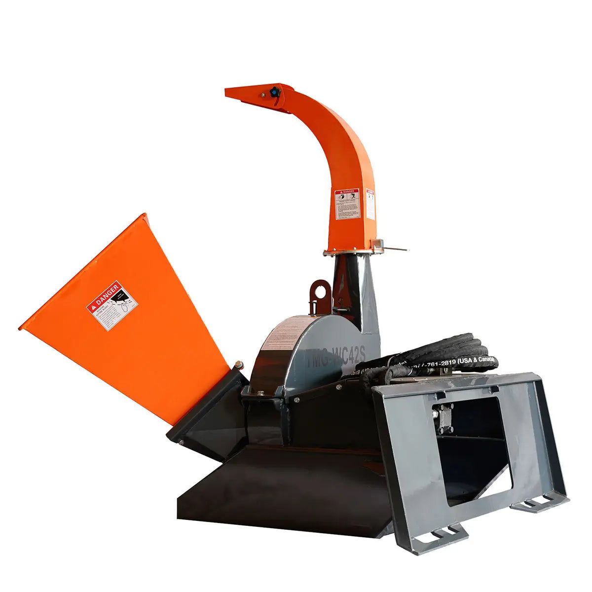 4" Skid Steer Wood Chipper, Gravity-Fed, Universal Skid Steer Mount, T ...
